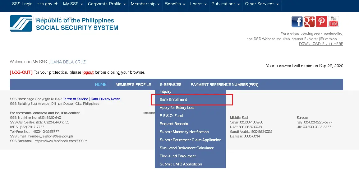 How To Enroll My Bank Account In My SSS SSS Inquiries