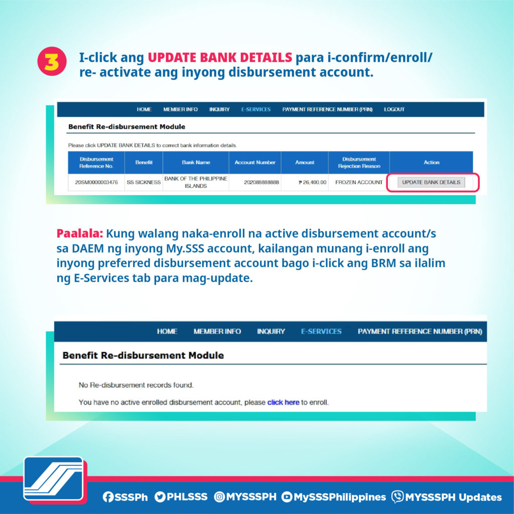 How to correct or replace Disbursement Account in My.SSS and request ...