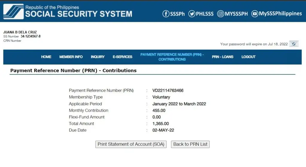 How to Get your SSS Payment Reference Number (PRN) for Contributions thru the SSS Website? - SSS ...