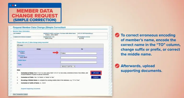 How to submit a Member Data Change Request (Simple Correction) - SSS ...