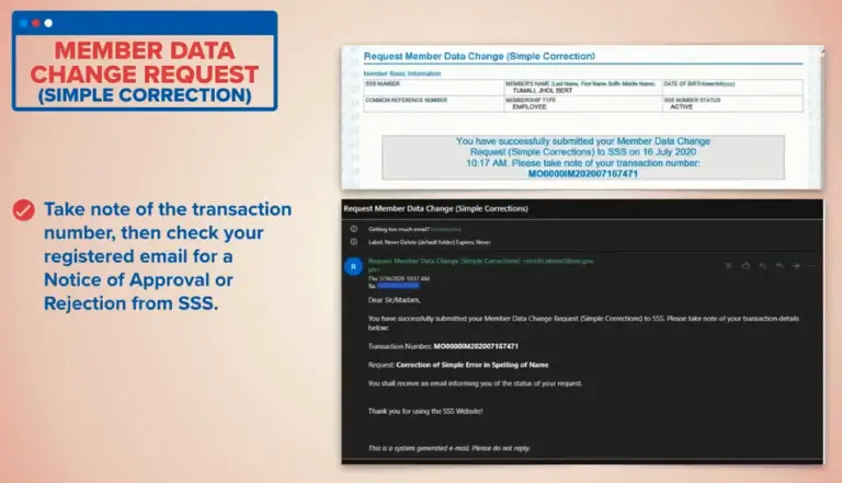 How to submit a Member Data Change Request (Simple Correction) - SSS ...